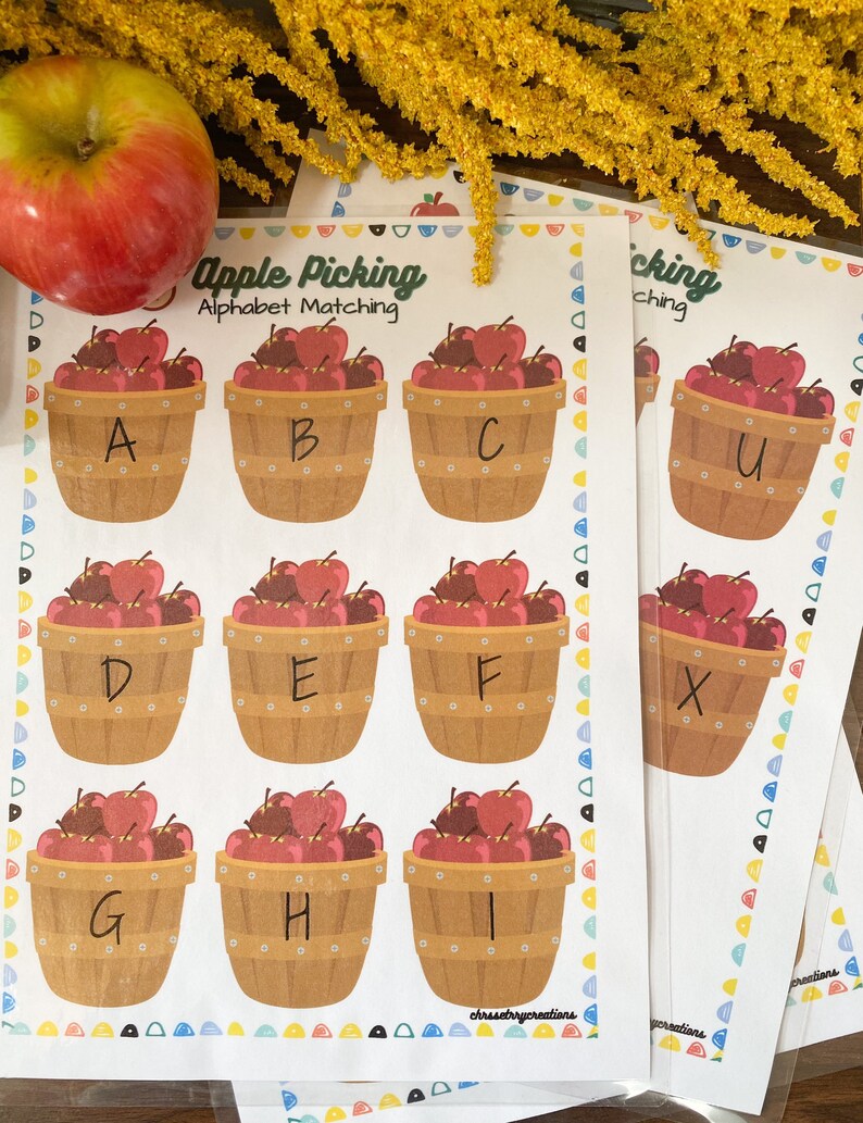 Alphabet Apple Picking Fall Busy Binder Printable Preschool - Etsy