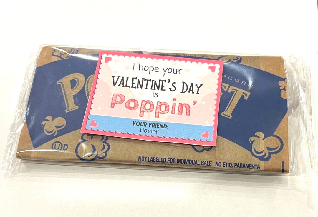 Poppin' Valentine's Day Gift Tag, V-day Gift Label, Valentine's Day ...