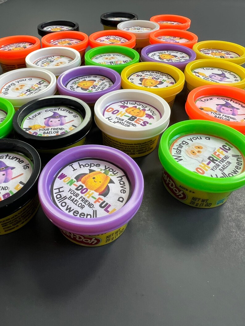 Personalized Halloween Play-doh Tag Play Dough Halloween Gift - Etsy