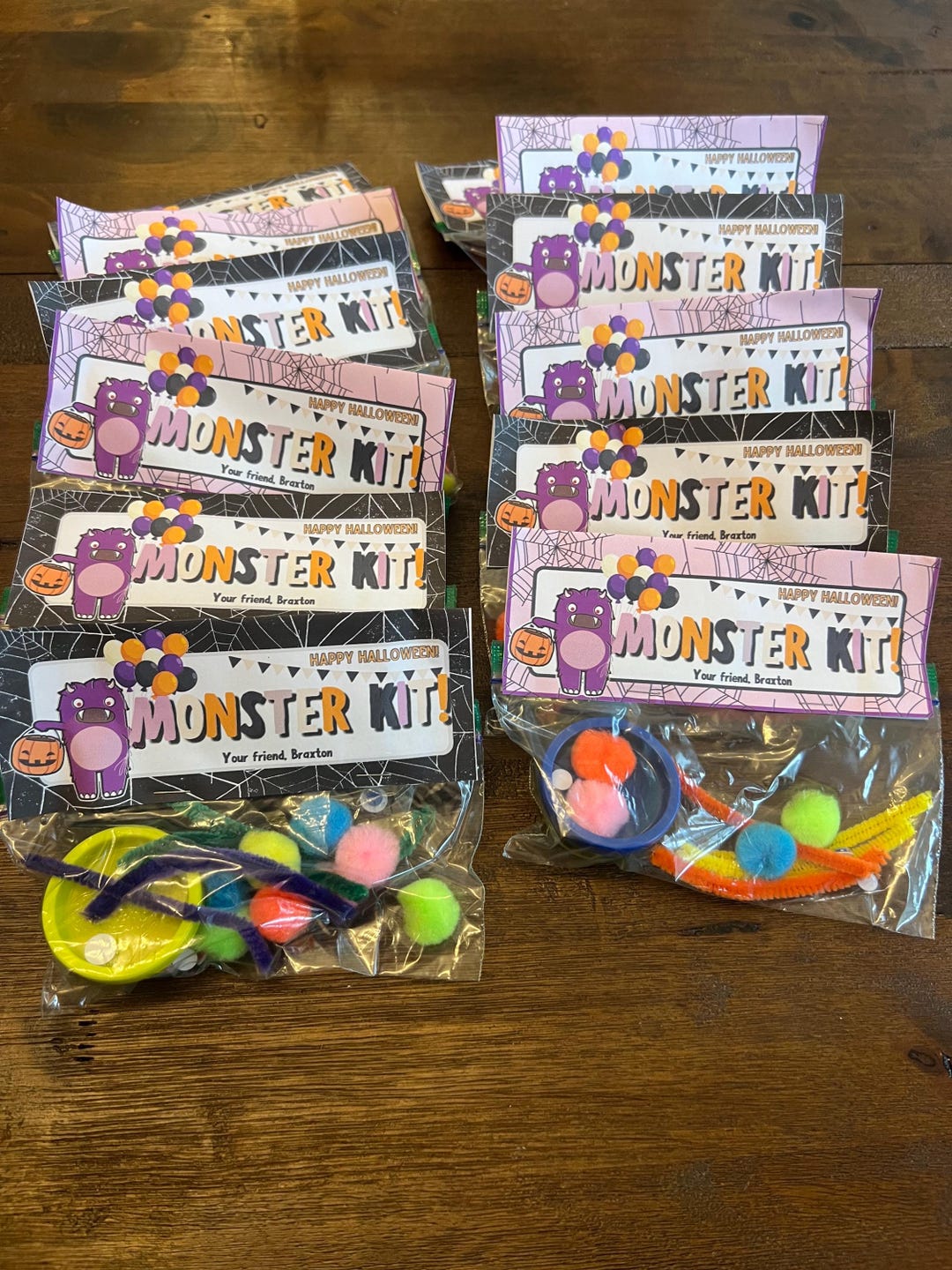 Make A Monster Kit Halloween Play-doh Tag, Play Dough Halloween Gift ...