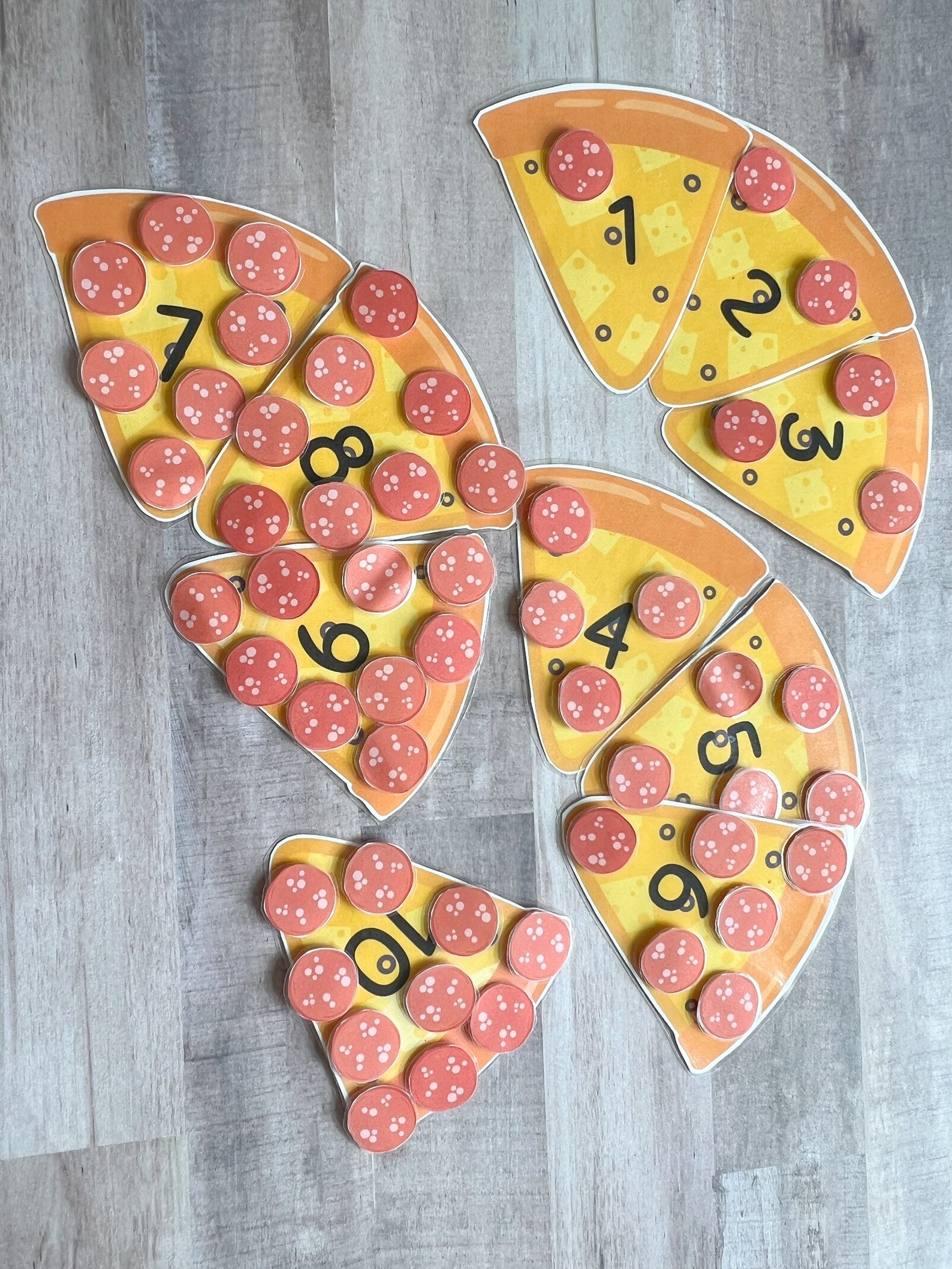 Number Matching Activity, Pizza Theme Preschool Counting, Pizza Number ...