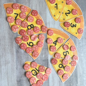 Number Matching Activity, Pizza Theme Preschool Counting, Pizza Number ...