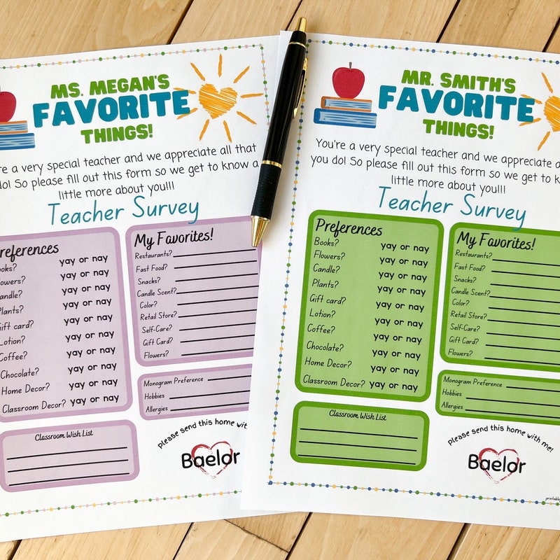 My Favorite Things Sheet - Etsy