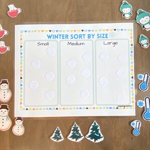Winter Theme Sort by Size Worksheet, Preschool Size Activity, Size ...