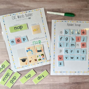 CVC, Phonics Printable, Kids Word Game, Learning to Read, Preschool ...