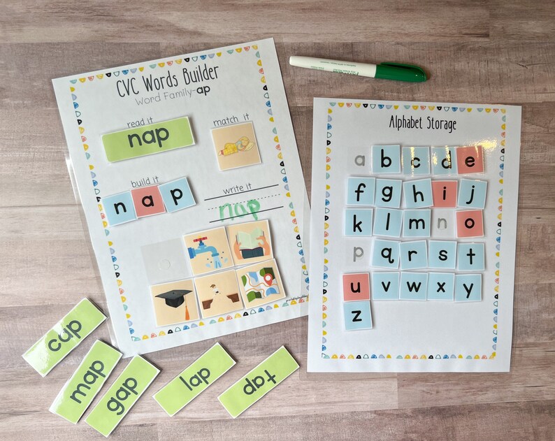 CVC Phonics Printable Kids Word Game Learning to Read | Etsy