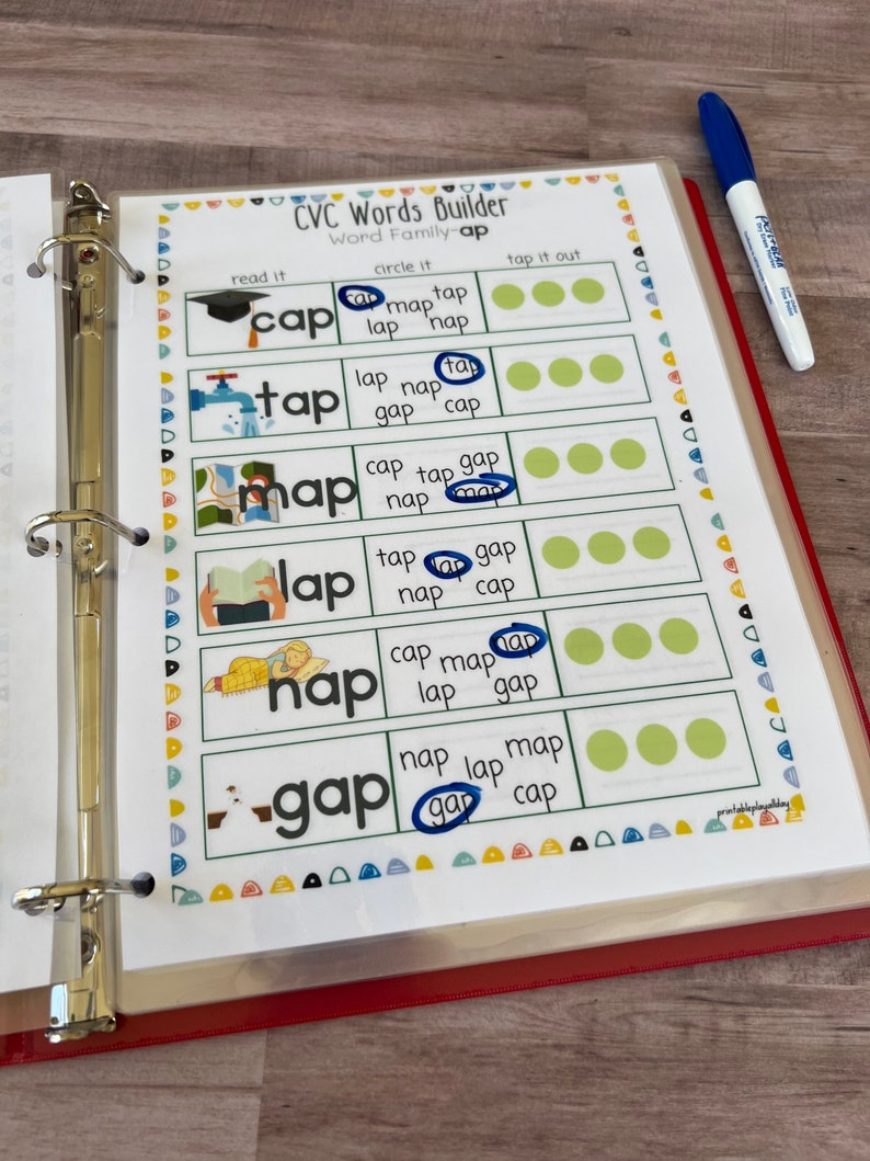 CVC, Phonics Printable, Kids Word Game, Learning to Read, Preschool ...