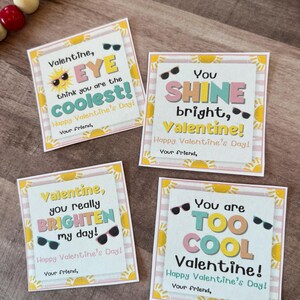 Shine Bright Sunglasses Valentine's Day Tag, Valentine Label, Valentine ...
