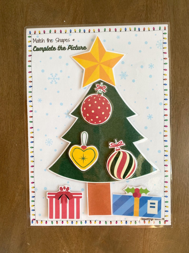 Shape Matching Activity Christmas Shape Sorting Holiday - Etsy