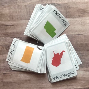 U.S. States, Printable Flashcards. United States, State Cards, U.S ...