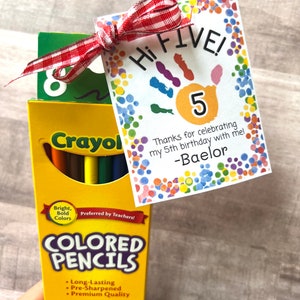 Hi Five Birthday Party Gift Tag Printable, 5th Birthday Party Favor Tag ...