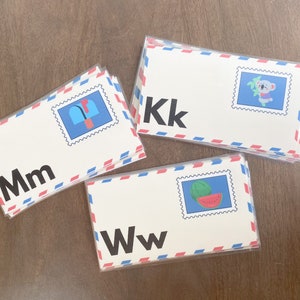 Alphabet Mail, Postcard Stamp Shapes, Matching Stamp and Envelope, Post ...