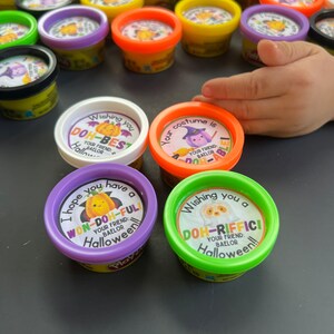 Personalized Halloween Play-doh Tag, Play Dough Halloween Gift Label ...