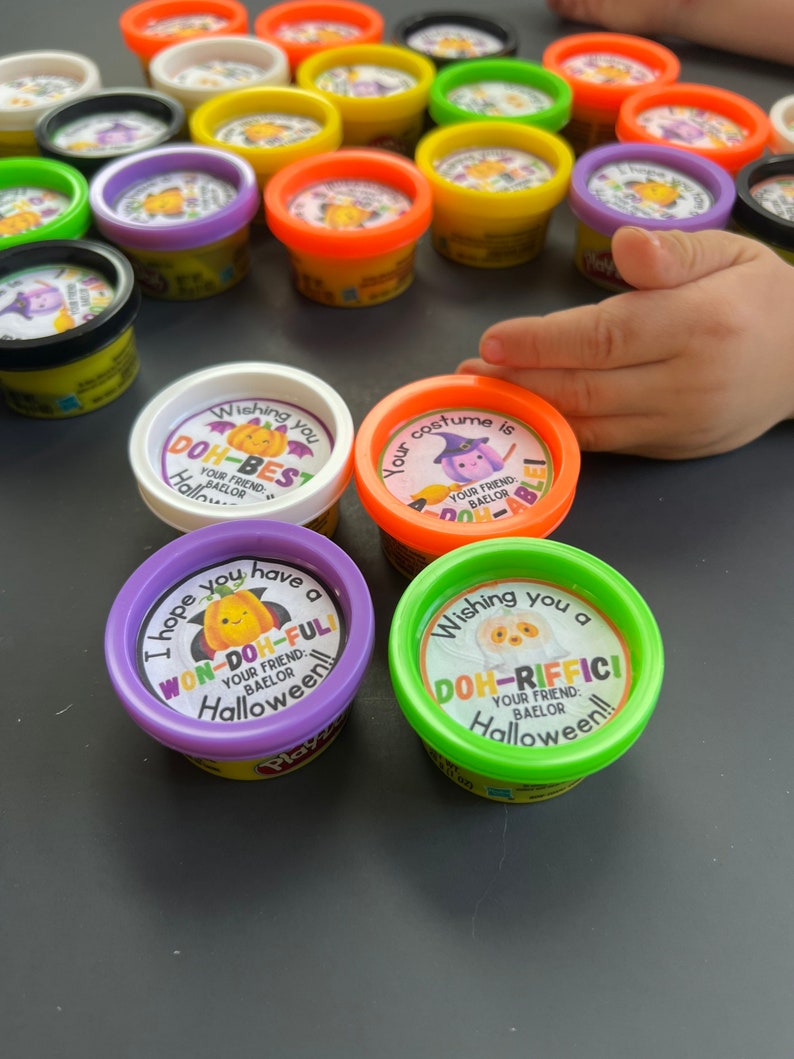 Personalized Halloween Play-doh Tag Play Dough Halloween Gift - Etsy