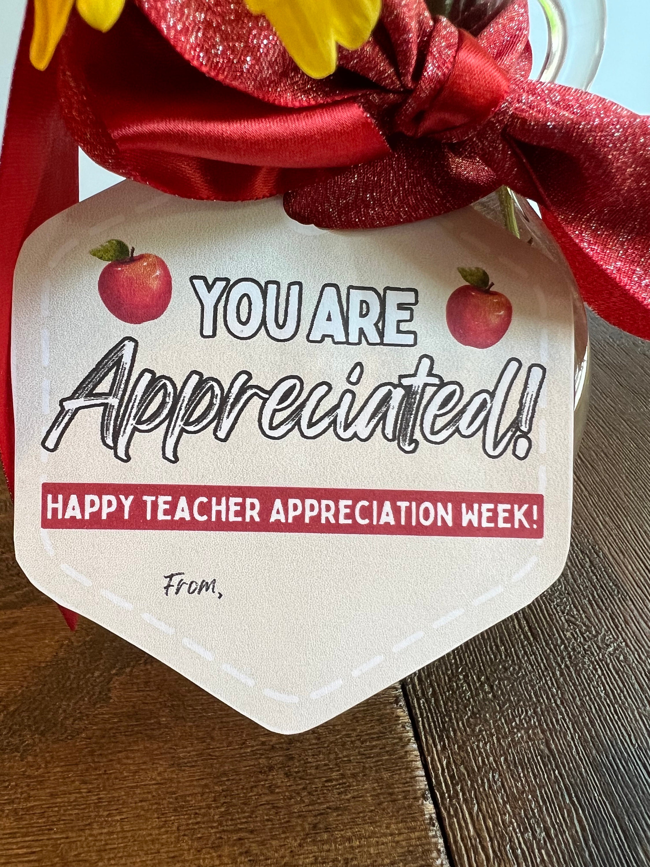 Teacher Appreciated Week Gift Tag, Teacher Gift Label, Teacher ...