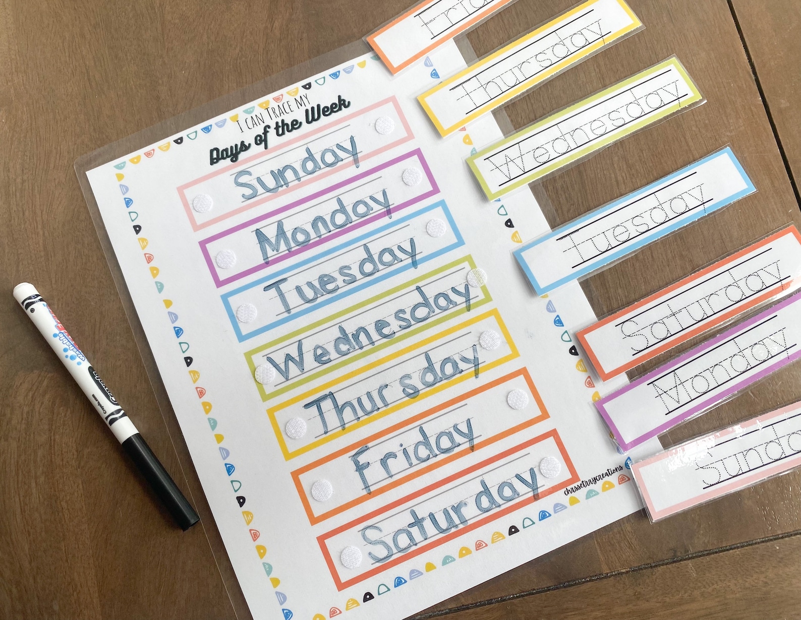 Days of the Week Learning Printable, Circle Time Calendar (digital ...