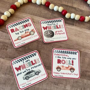 Race Car Valentine's Day Tag, Race Car Valentine Gift Label, Class ...