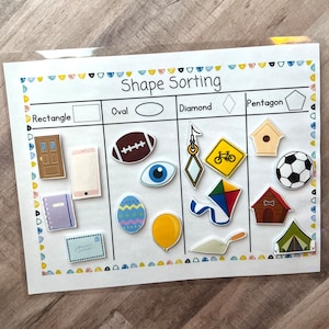 Shape Sorting Activity Printable, Matching Shapes Worksheets, Learning ...