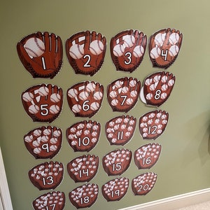 Baseball Numbers Wall Decor, Baseball Theme Number Wall, Classroom ...