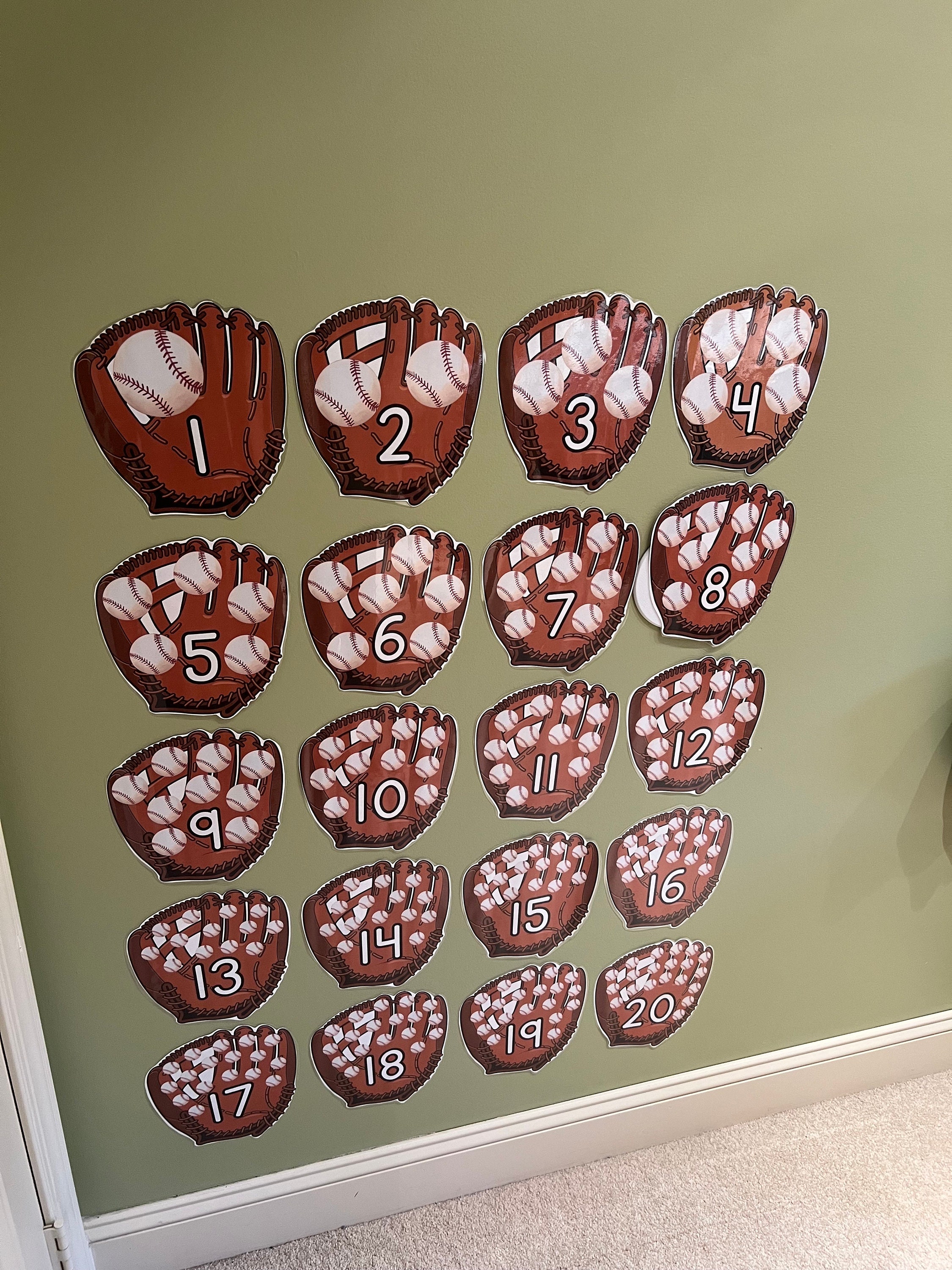 Baseball Numbers Wall Decor, Baseball Theme Number Wall, Classroom ...