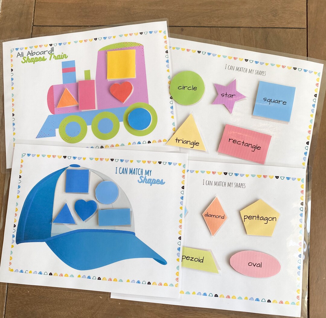 Shape Matching Activity Printable, Busy Binder, Toddler Learning ...