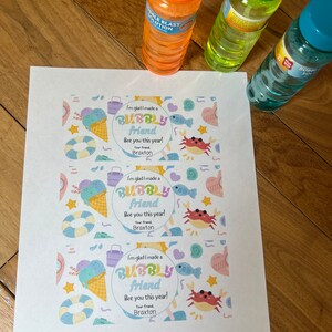 Bubbles End of School Year Gift Tag Printable, Bubbles Class Party ...