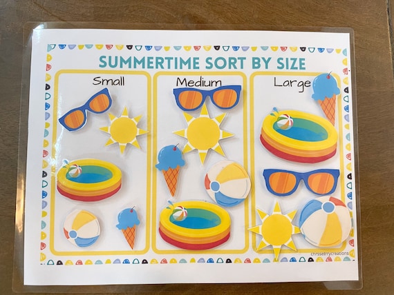 Sort by Size Worksheet Preschool Size Activity Size Sorting | Etsy