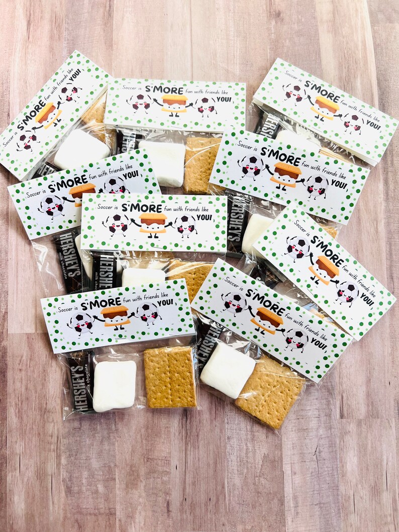 Soccer Team Gift Tag, Smore Party Favor Printable, Soccer Birthday ...