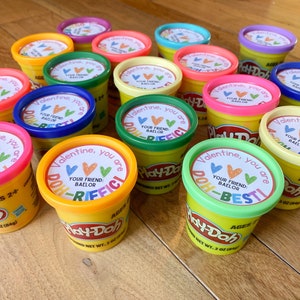 Personalized Valentine's Day Play-doh Tag, Play Dough Valentine Gift ...