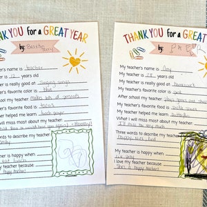 All About My Teacher Survey, End of School Year Printable, Teacher ...