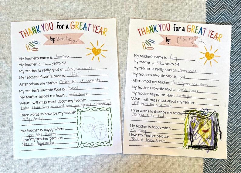 All About My Teacher Survey, End of School Year Printable, Teacher ...