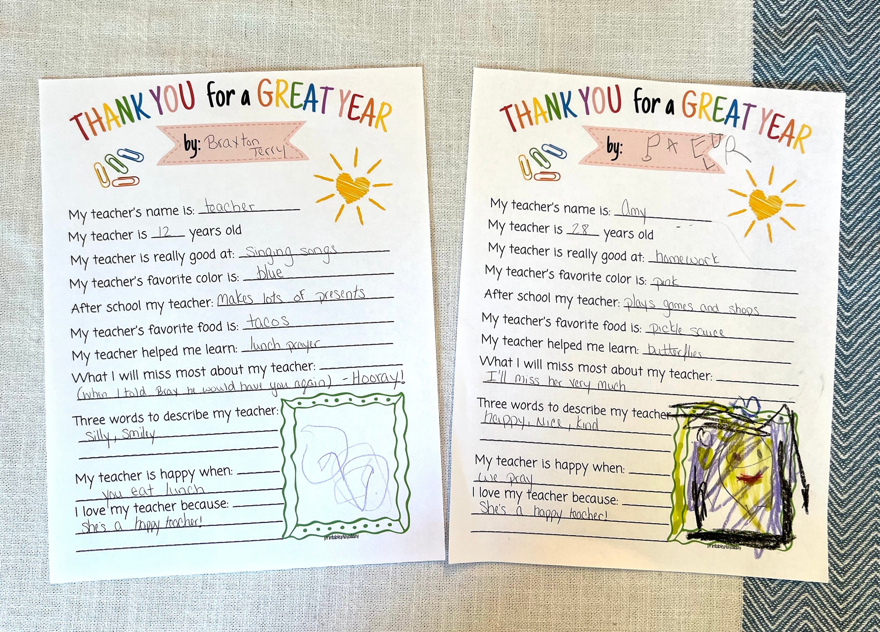 All About My Teacher Survey, End of School Year Printable, Teacher ...