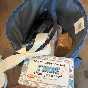 Teacher Staff Appreciation Tag, S'mores Appreciation, End of School ...