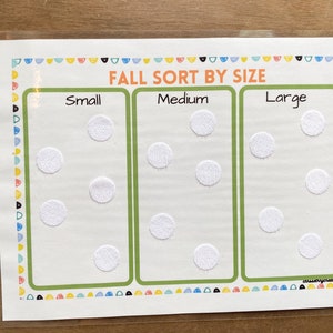 Fall Sort by Size Worksheet, Thanksgiving Preschool Size Activity, Size ...