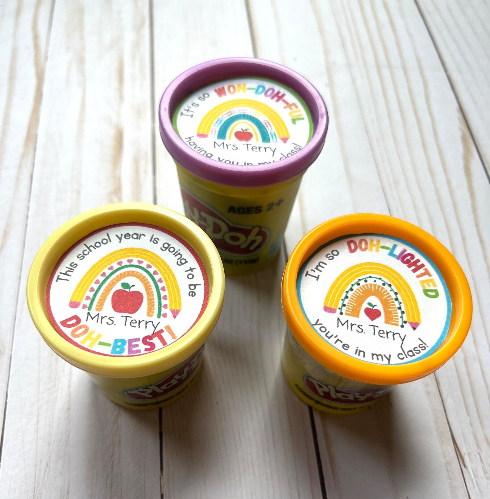 Personalized Back to School Play-doh Tag, Play Dough Class Gift Label ...