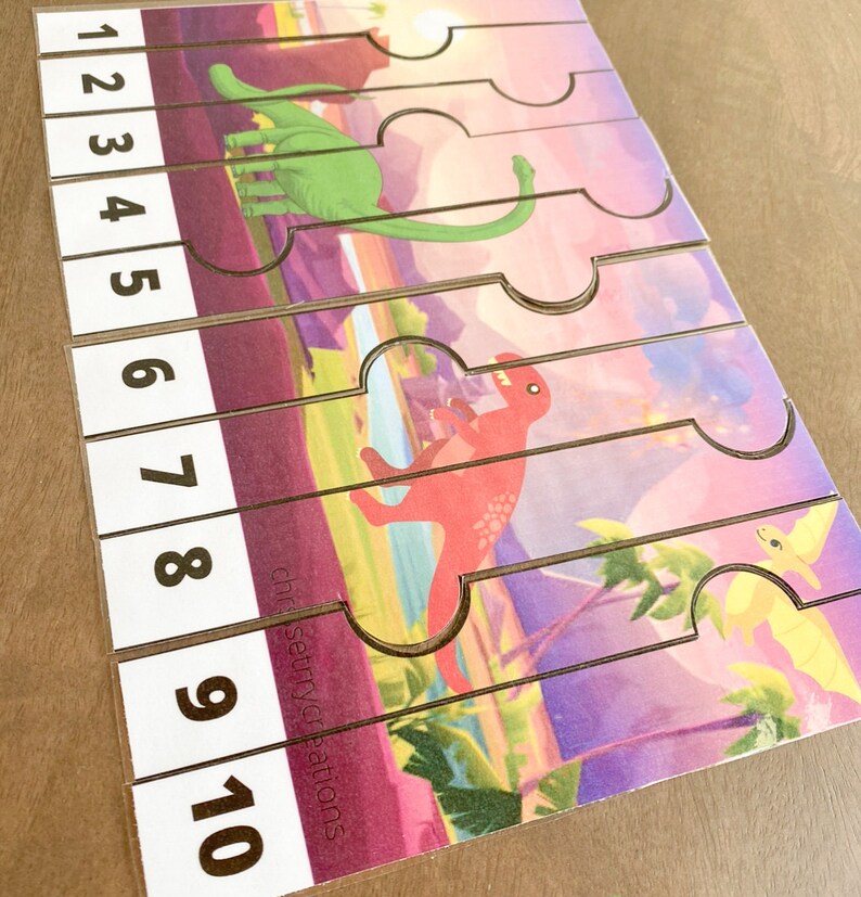 Dinosaur Theme Numbers Printable Dinosaur Counting Game - Etsy