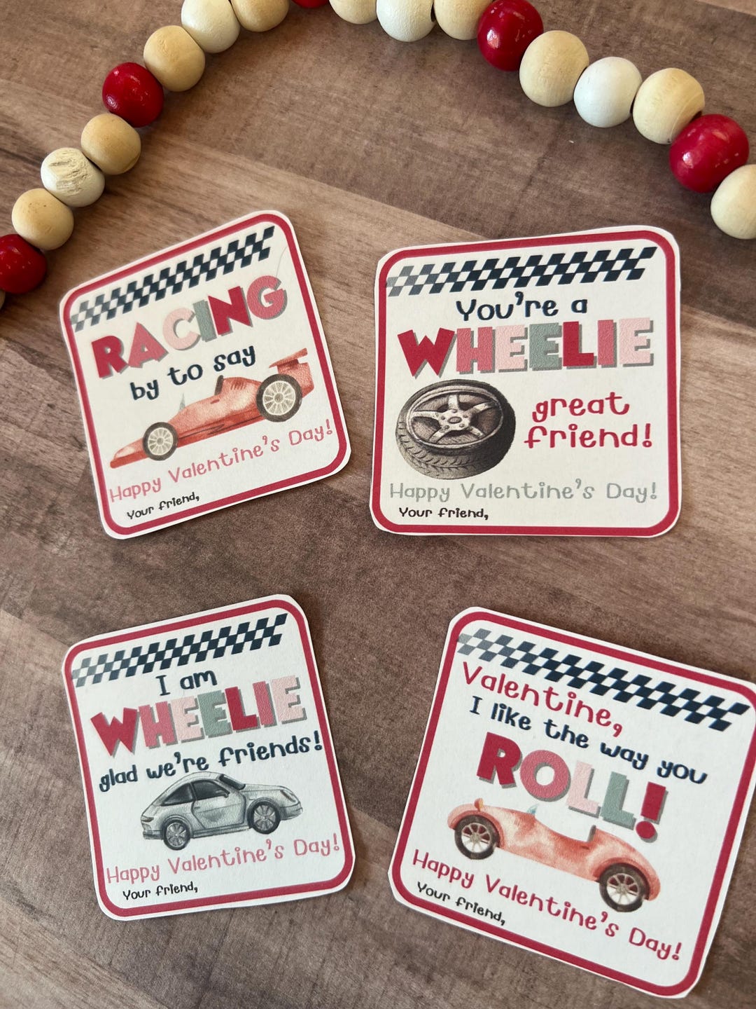 Race Car Valentine's Day Tag, Race Car Valentine Gift Label, Class ...