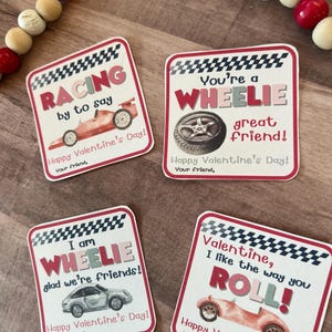 Race Car Valentine's Day Tag, Race Car Valentine Gift Label, Class ...