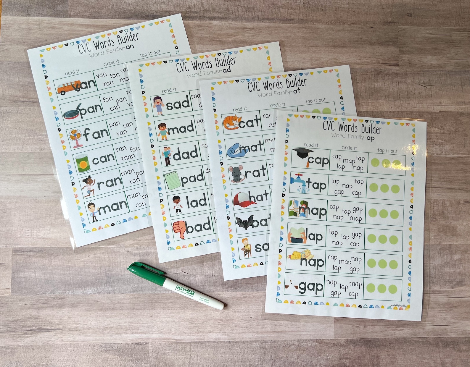 CVC Phonics Printable Kids Word Game Learning to Read - Etsy