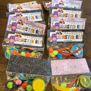 Make A Monster Kit Halloween Play-doh Tag, Play Dough Halloween Gift ...