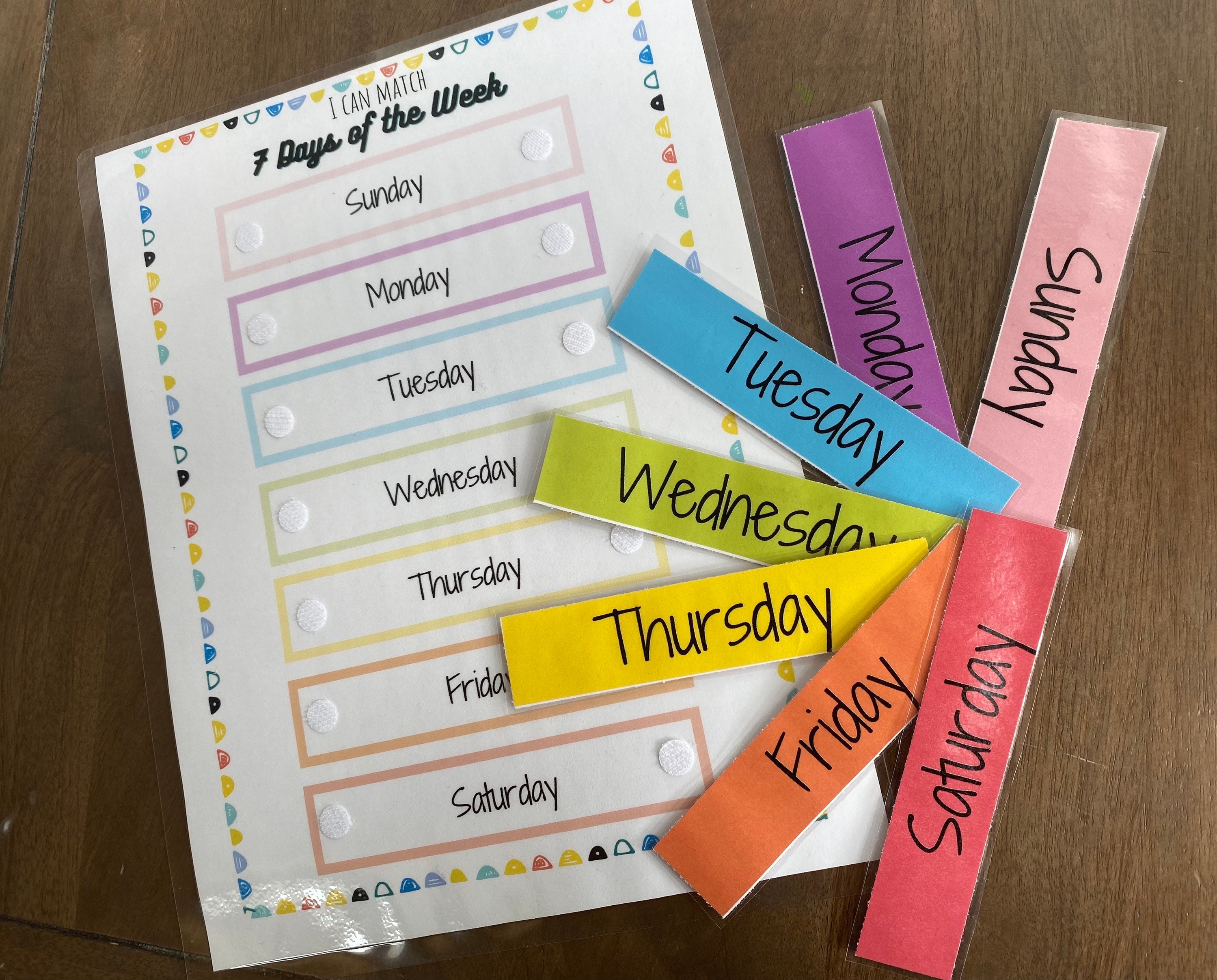 Days of the Week Printable Circle Time Calendar Kindergarten - Etsy Canada