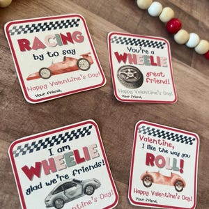 Race Car Valentine's Day Tag, Race Car Valentine Gift Label, Class ...