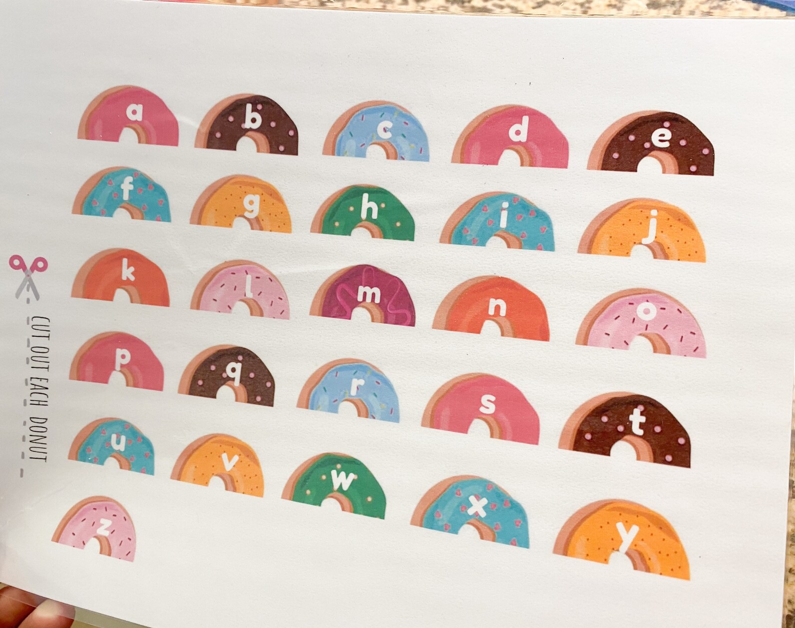 Alphabet Printable Activity Preschool Letter Matching Donut - Etsy