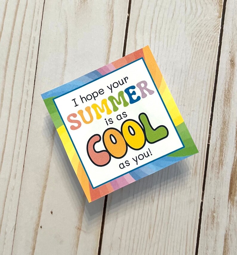 Last Day of School Popsicle Tag, Popsicle Class Gift Label, School ...