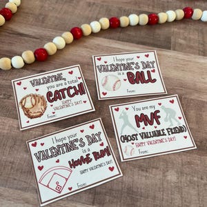 Baseball Valentine's Day Gift Tag, Baseball Valentine Printable, School ...