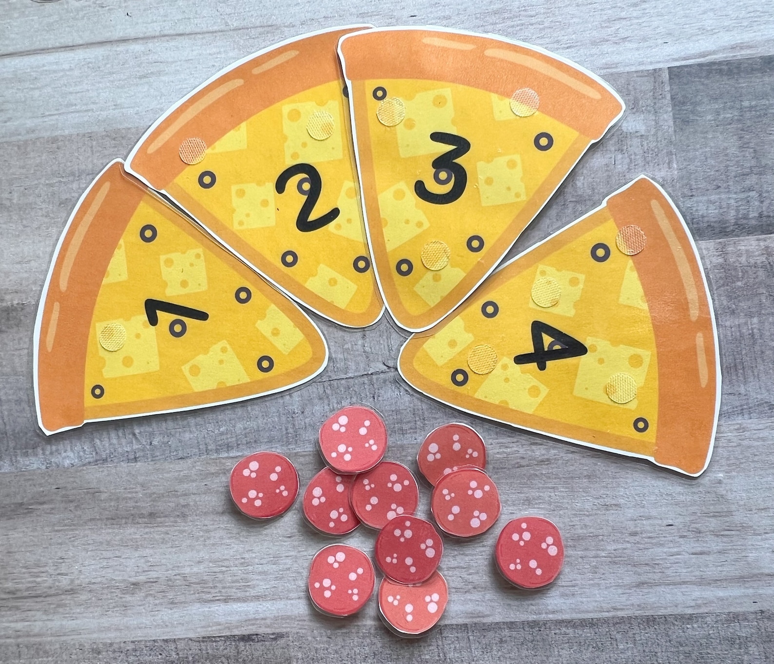 Number Matching Activity, Pizza Theme Preschool Counting, Pizza Number ...