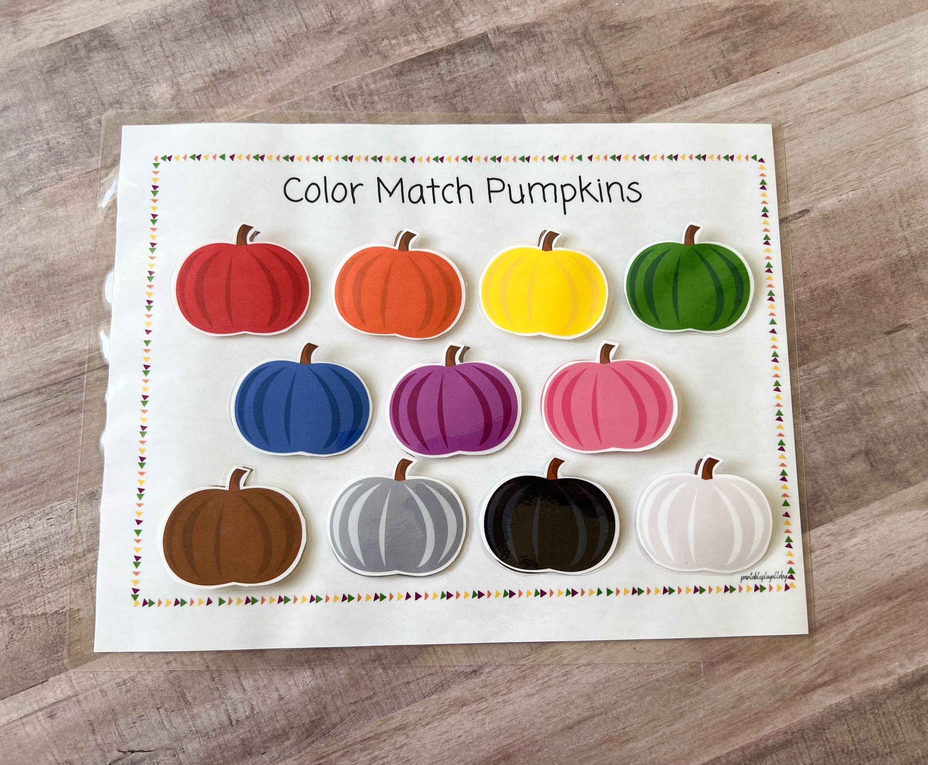 Fall Color Pumpkin Matching, Fall Busy Binder Printable, Preschool ...