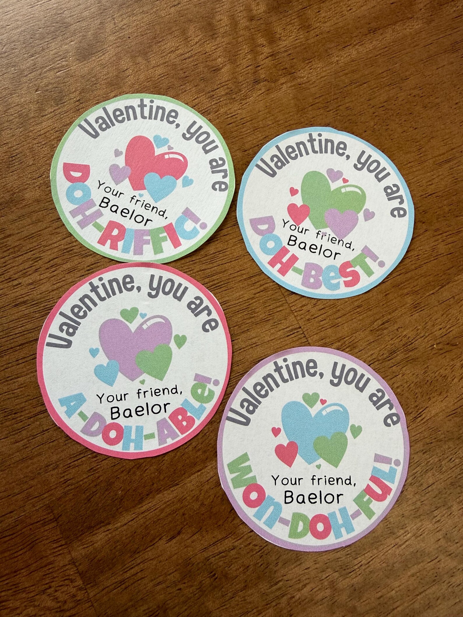Personalized Valentine's Day Play-doh Tag, Play Dough Valentine Gift ...