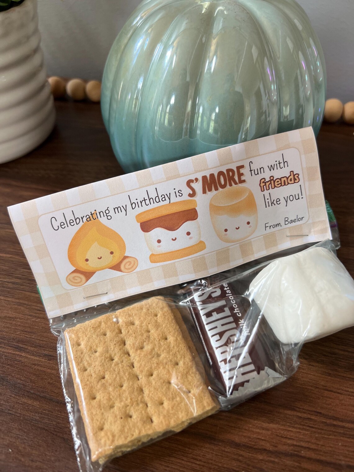 SMORE Birthday Gift Tag, Smore Party Favor Printable, Smore Friends ...
