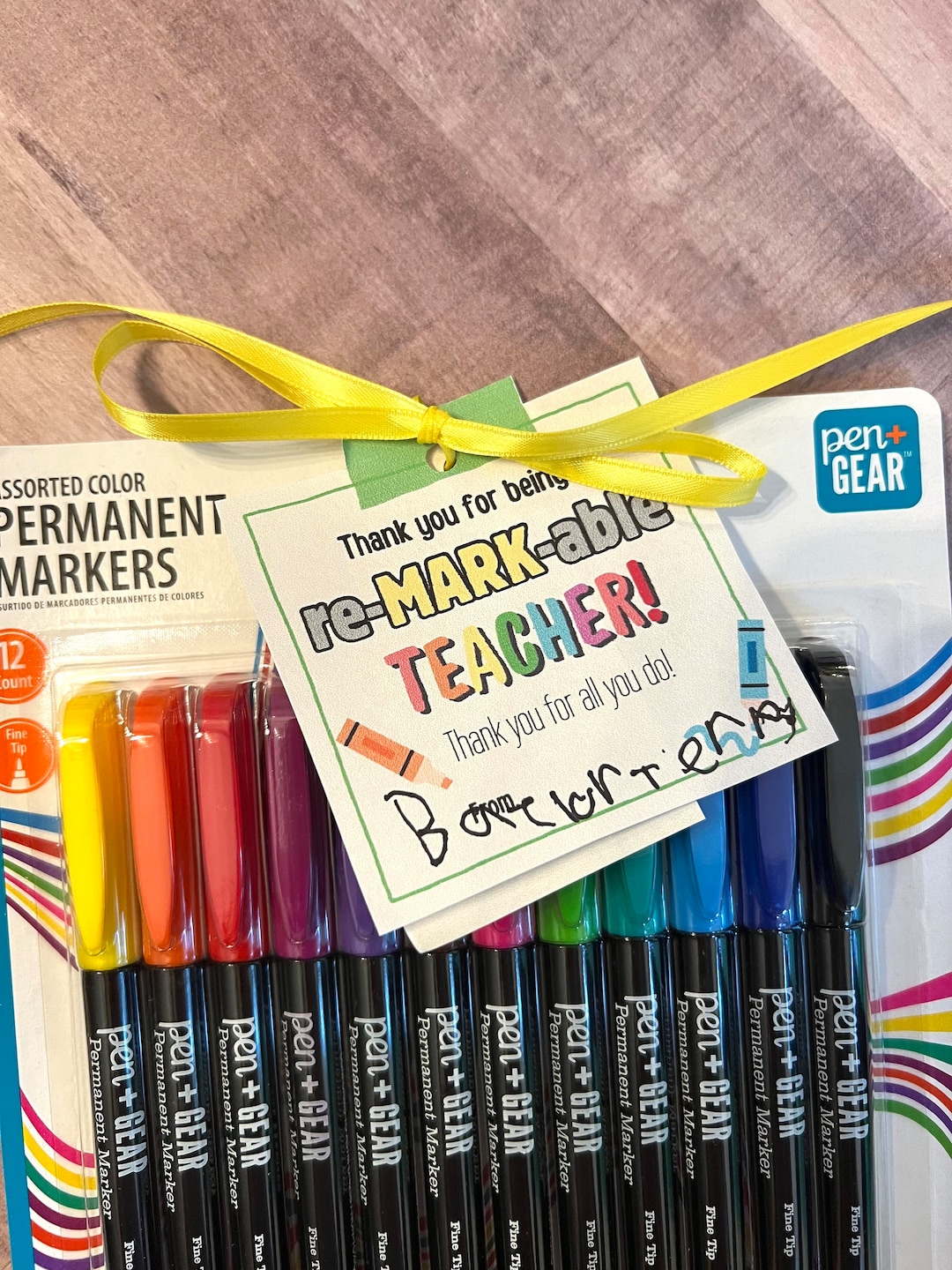 Re-mark-able Teacher Thank You Gift Tag, Best Teacher Gift Tag, Teacher ...